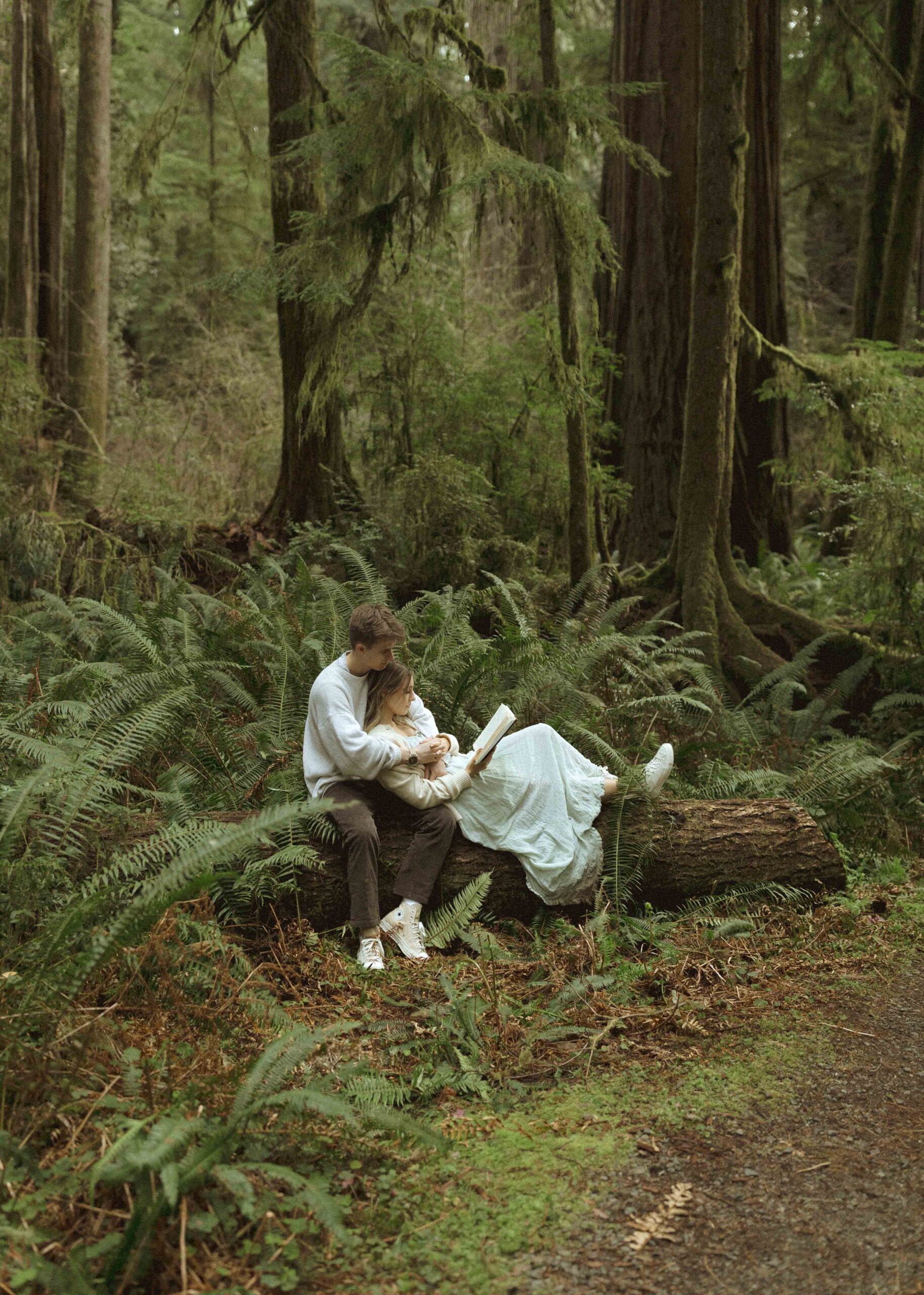 Spring Time Redwoods Engagement Photos - meganschukei.com